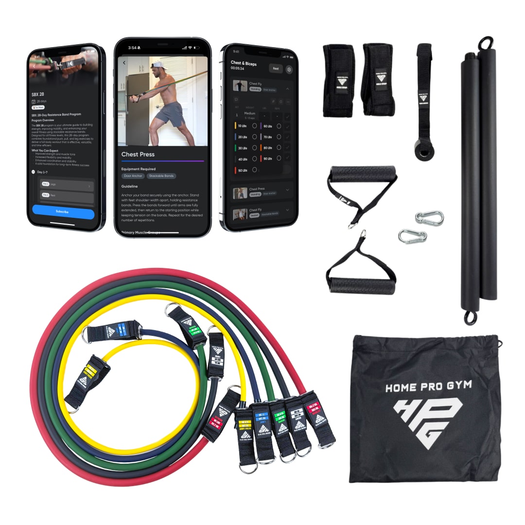 Stackable Resistance Band Set for Full-Body Workouts, Strength Training ...